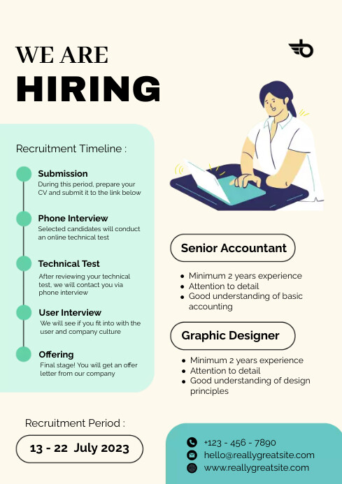 We are hiring minimalist Poster Template | PosterMyWall