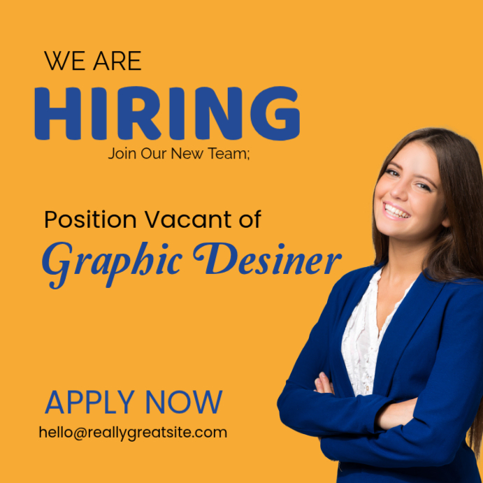 we are hiring new post jobs here come to us 12233 Template | PosterMyWall