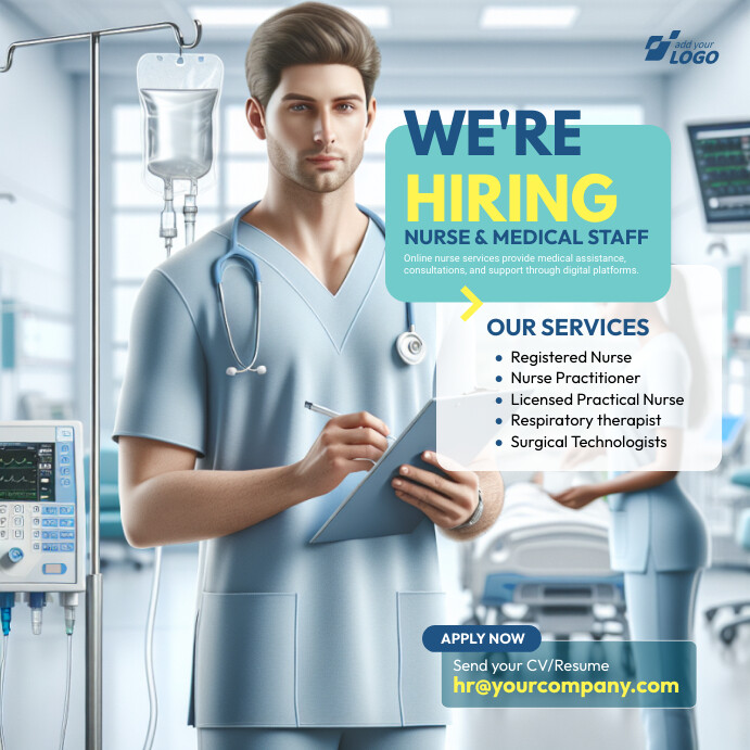 Copy of We Are Hiring Nurses Instagram Post | PosterMyWall