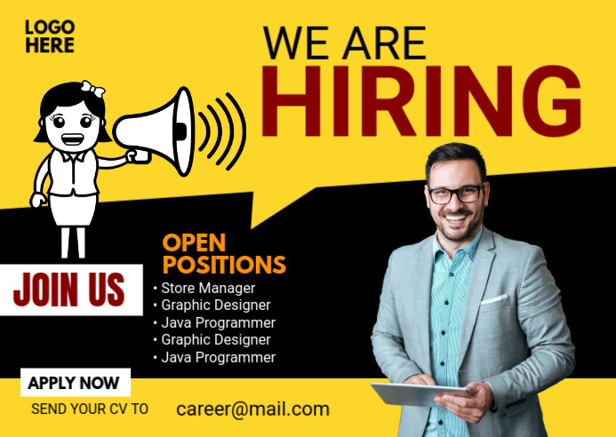 We Are Hiring Postcard Template | PosterMyWall