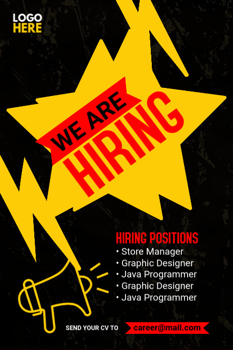 Plantilla de Estamos Contratando Un Póster | PosterMyWall