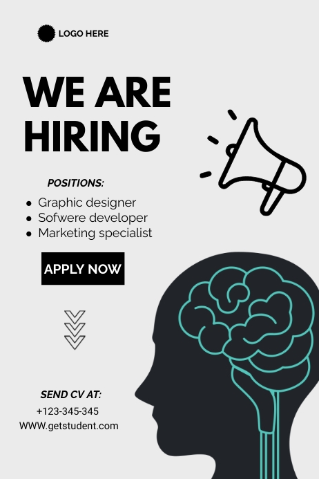 we are hiring poster Template | PosterMyWall