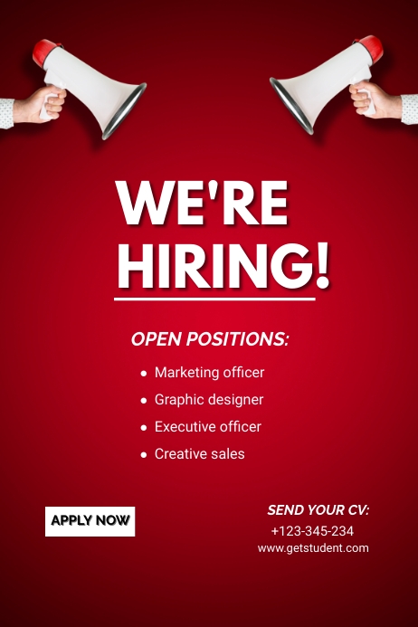 we are hiring poster Template | PosterMyWall