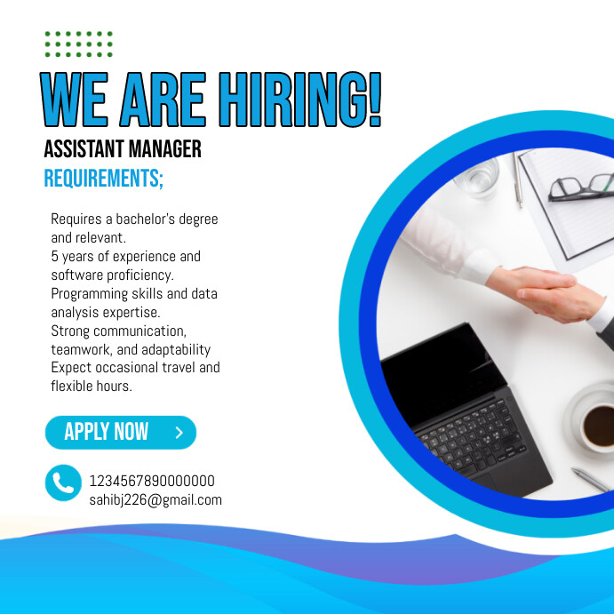 we are hiring poster Templat | PosterMyWall