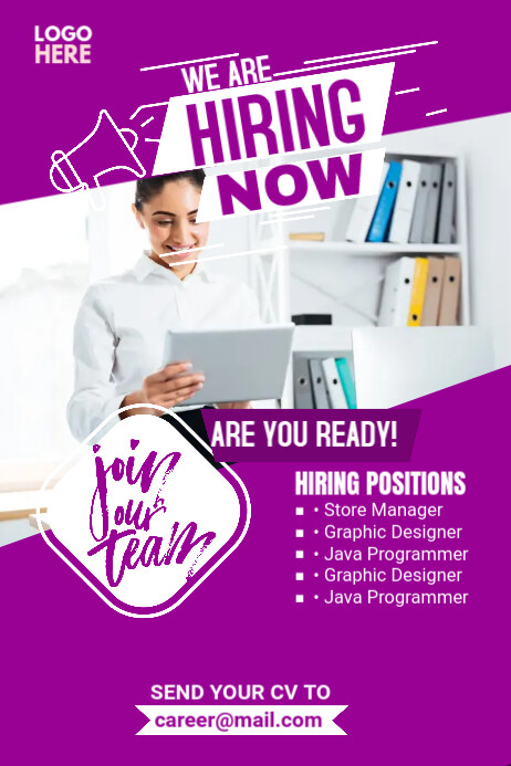 We Are Hiring Poster Template | PosterMyWall