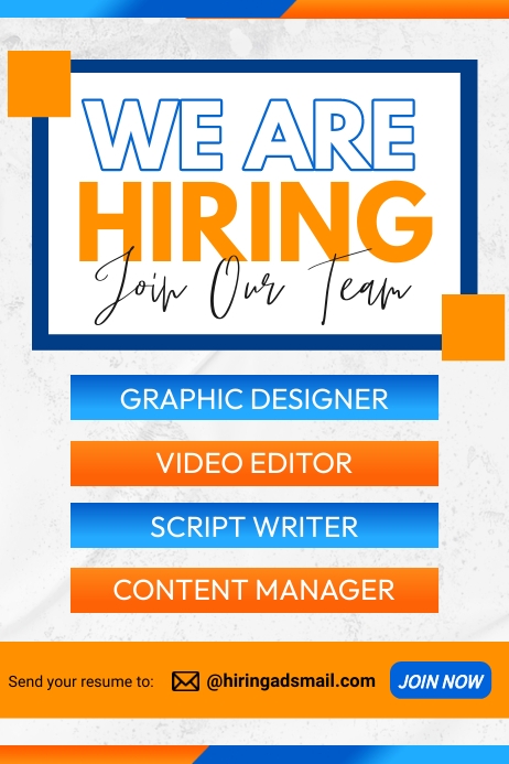 We Are Hiring Poster Template | PosterMyWall