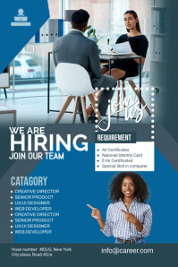 Minimalist Purple Yellow We Are Hiring Poster Template | PosterMyWall