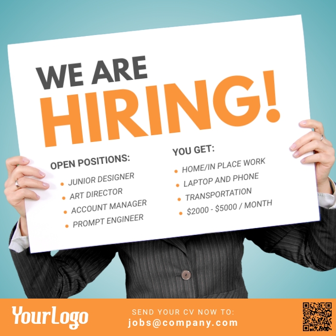 We are hiring poster instagram post ad Template | PosterMyWall