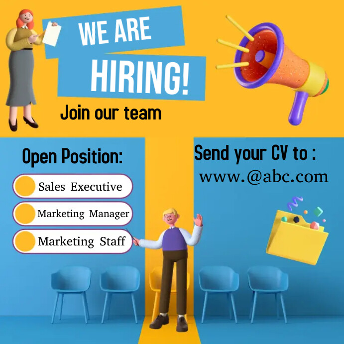 We are hiring posters Template | PosterMyWall