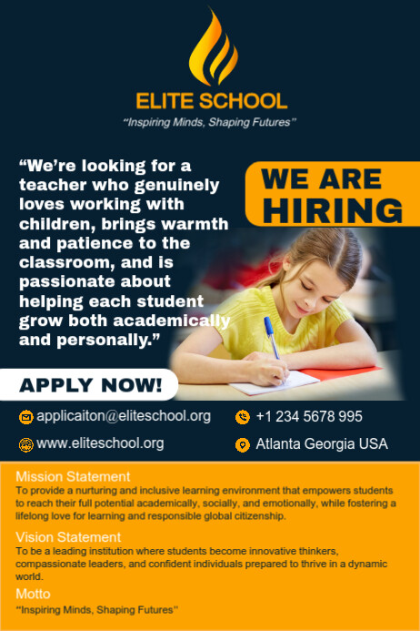 We are Hiring School Ad Template | PosterMyWall