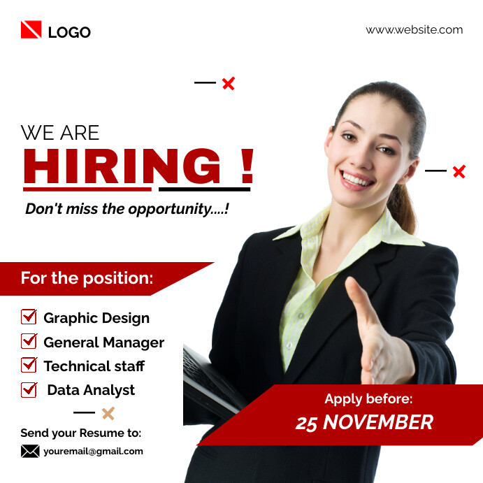 We Are Hiring Social Media Post Promotion For Template | PosterMyWall