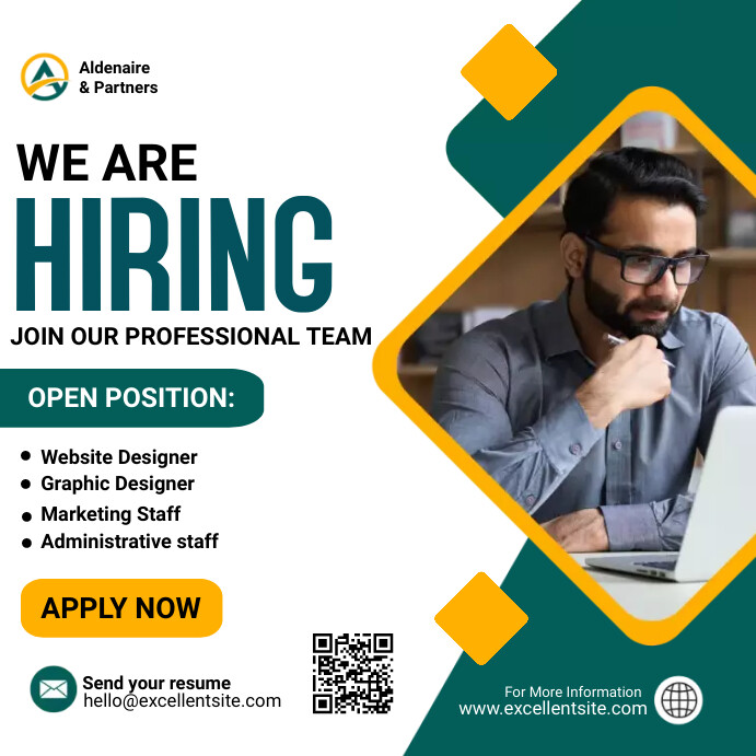 Plantilla de we are hiring template | PosterMyWall