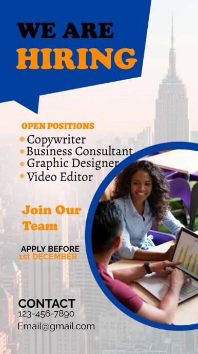 WE ARE HIRING VIDEO TEMPLATE | PosterMyWall