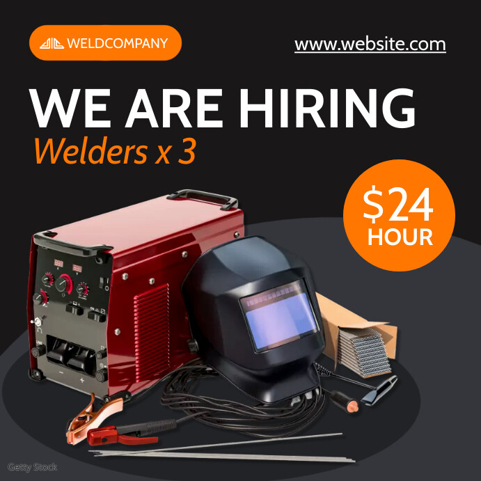 we are hiring welders minimal instagram post Template | PosterMyWall