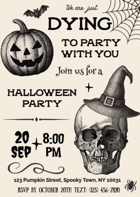 We Are Just Dying To Party With You Invitation Template | PosterMyWall