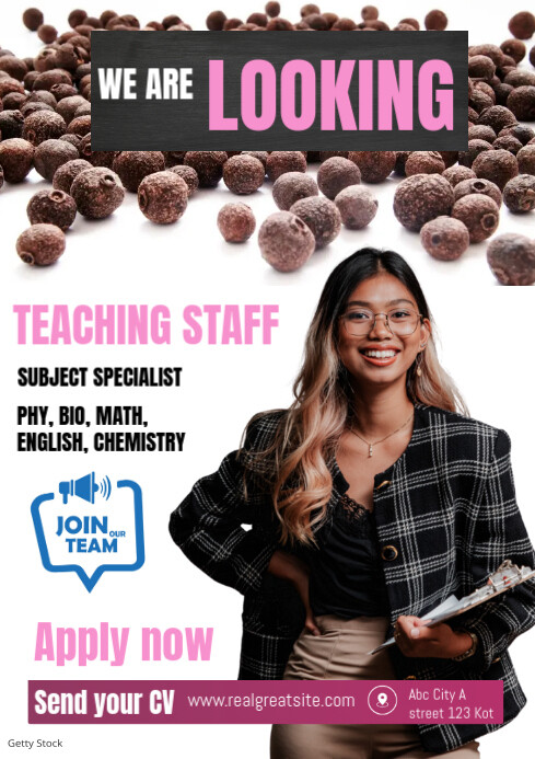 We are looking new staff here Template | PosterMyWall