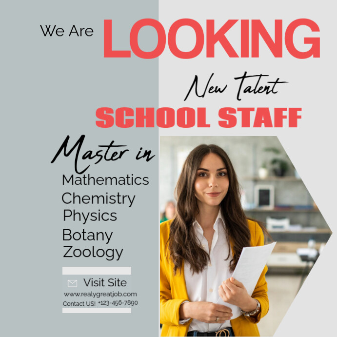 We are looking school staff all master Template | PosterMyWall