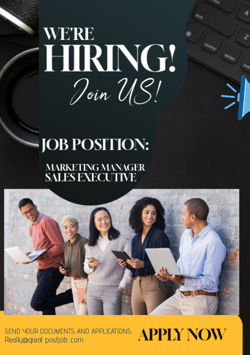 Modèle we are need a post flyers graphicdesign and marketing | PosterMyWall