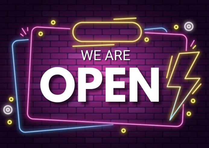 Copy of we are open, we're open, yard sign | PosterMyWall