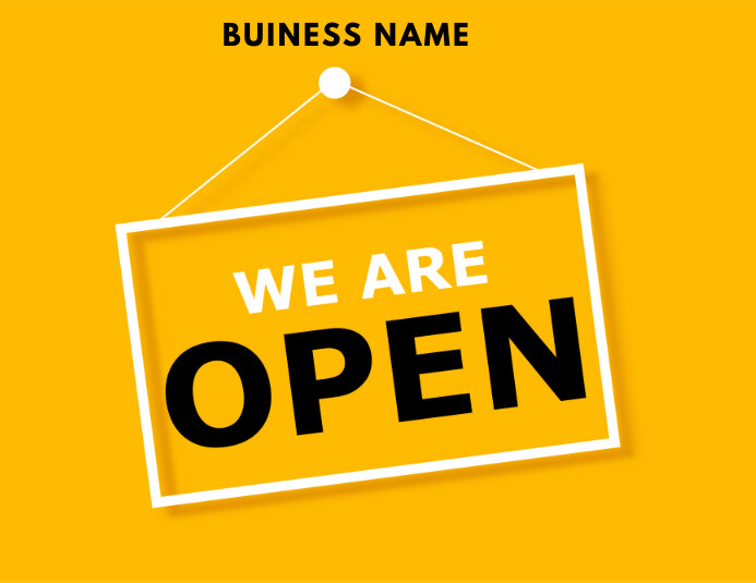 We are open, we're open, yard sign Template | PosterMyWall