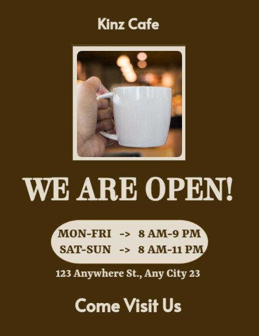 We Are Open Cafe Flyer Template | PosterMyWall