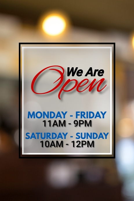 We Are Open Template | PosterMyWall