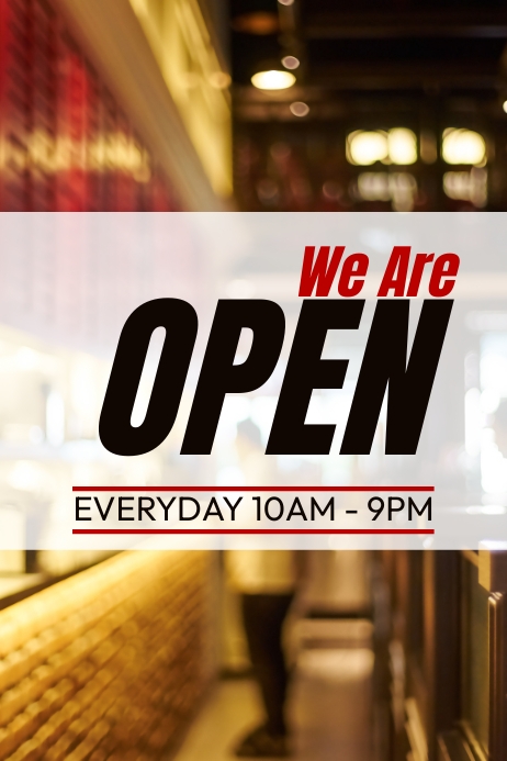 We Are Open Template | PosterMyWall