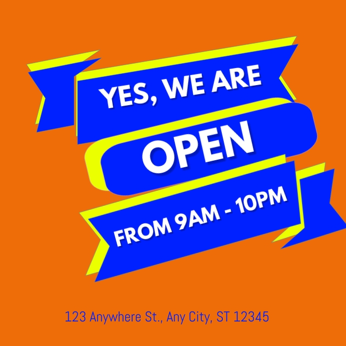 We Are Open Template | PosterMyWall