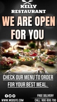 We are open food business poster design Template | PosterMyWall