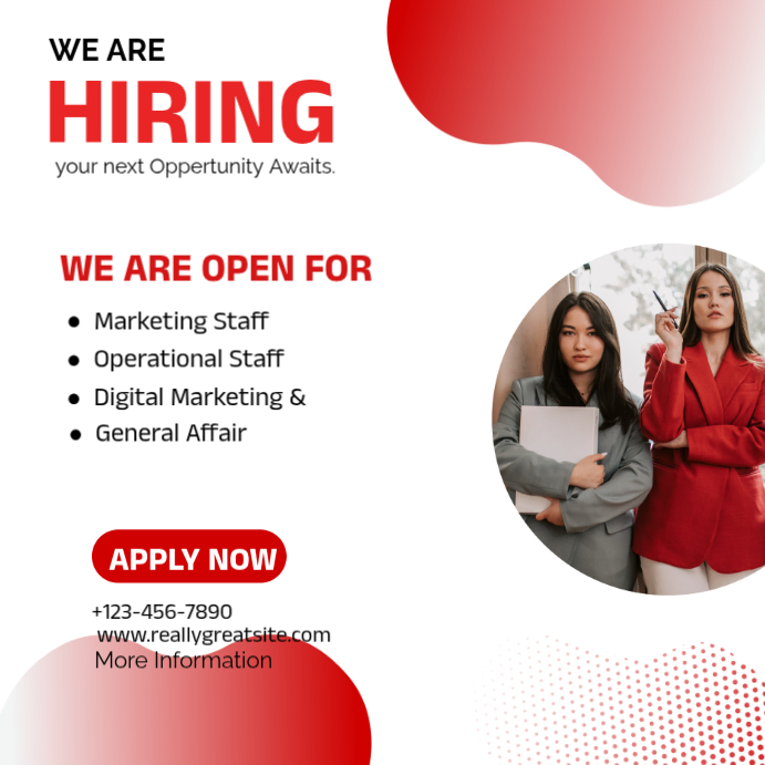 we are open for hiring Template | PosterMyWall