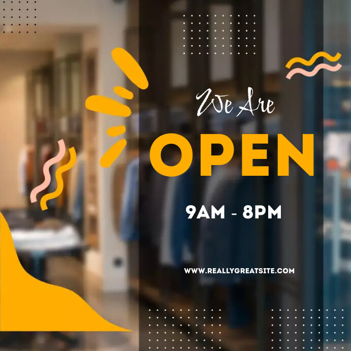 Plantilla de We Are Open Instagram Post | PosterMyWall