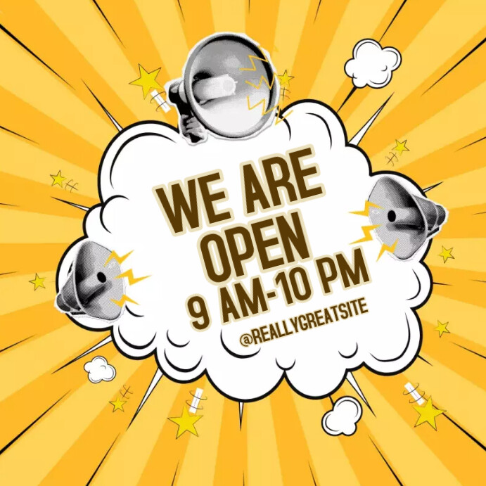 We Are Open Instagram Post Template | PosterMyWall