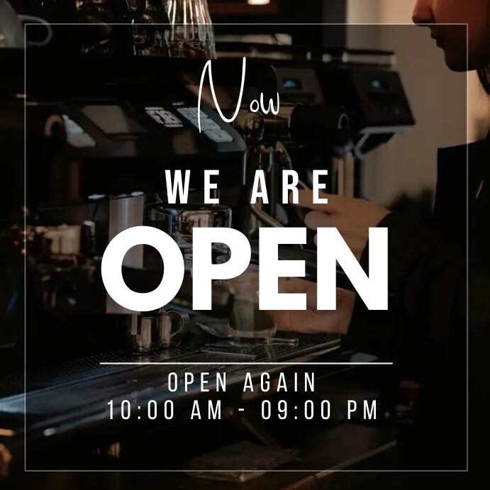 We Are Open Instagram Post Template | PosterMyWall