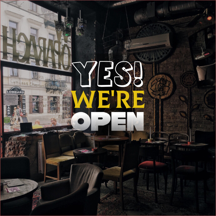 We are open instagram post Template | PosterMyWall