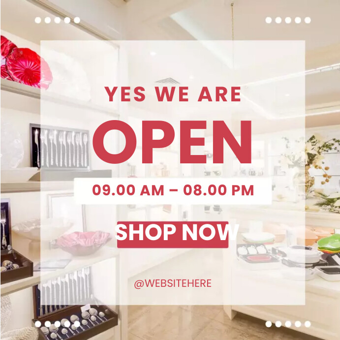 We Are Open Instagram Post Template | PosterMyWall