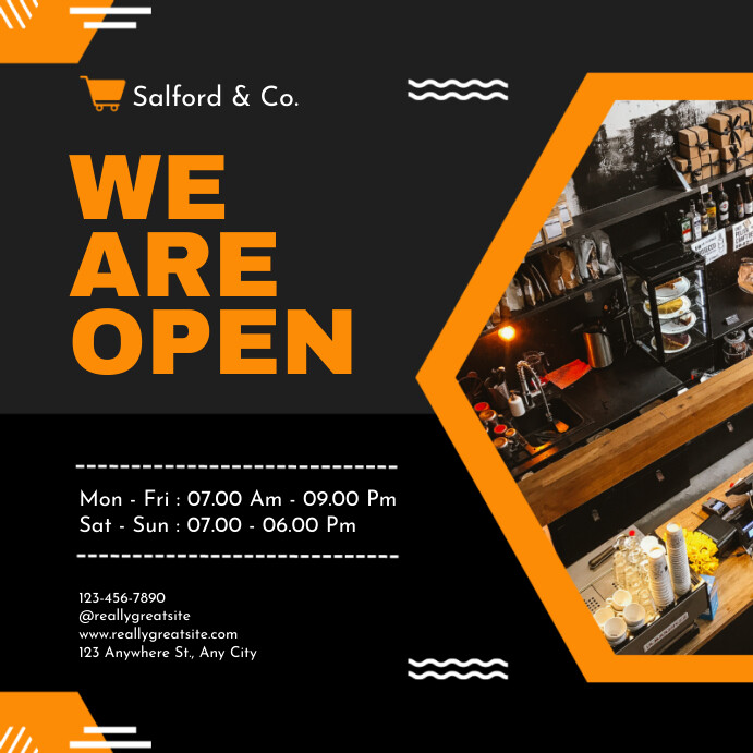 We Are Open Instagram Post Templat | PosterMyWall