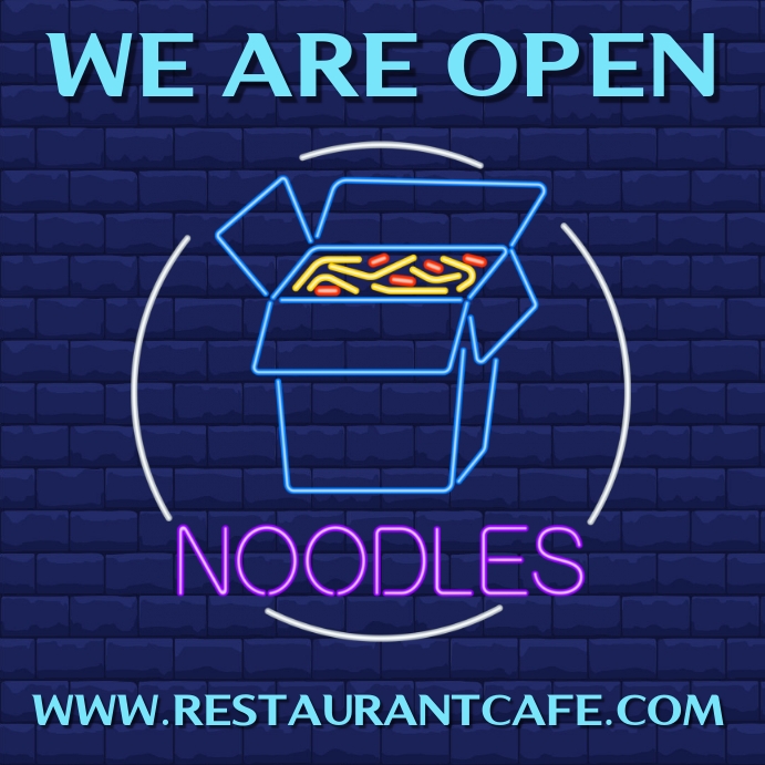 Copy of We Are Open Noodles Bar Template | PosterMyWall
