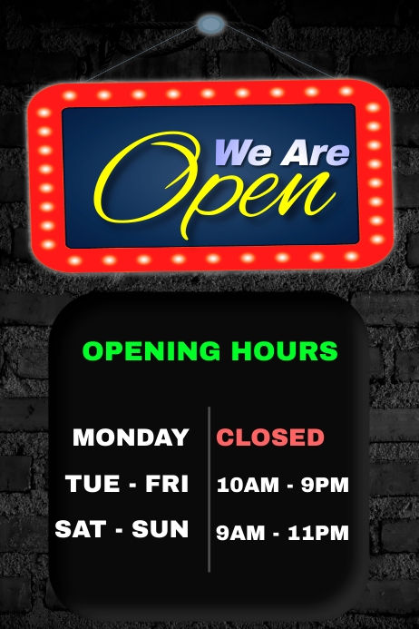 We Are Open Notice Template | PosterMyWall
