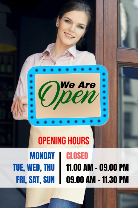 Plantilla de We Are Open Notice | PosterMyWall