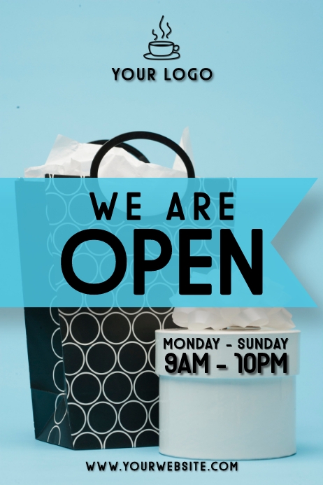 We Are Open Notice Template | PosterMyWall