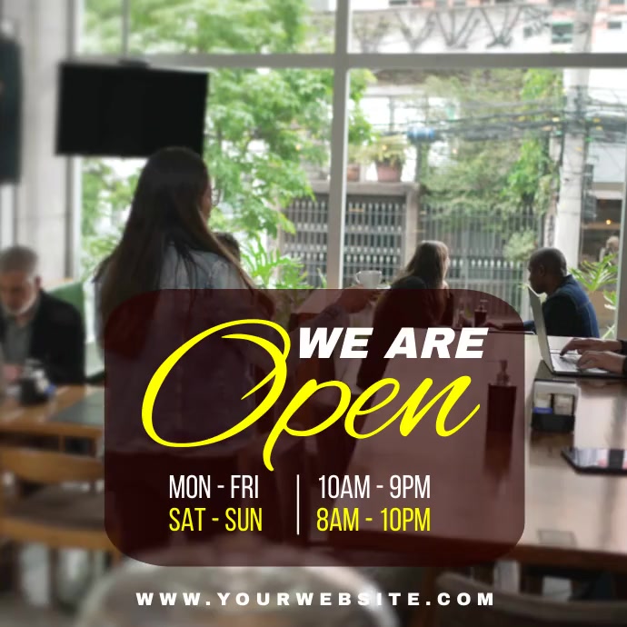 We Are Open Notice Template | PosterMyWall