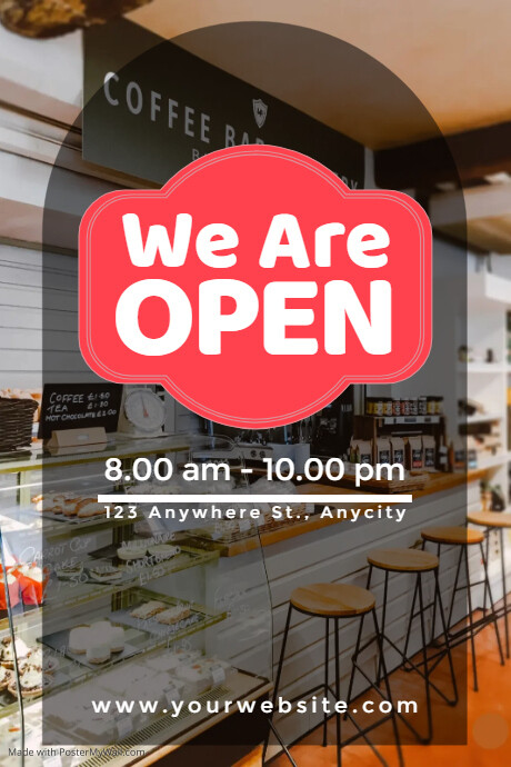 We Are Open Notice Template | PosterMyWall