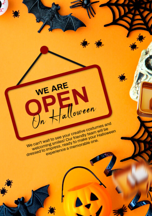 we are open on halloween Template | PosterMyWall