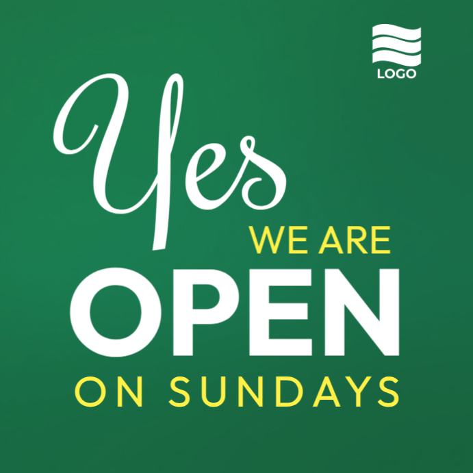 Copy of We are open on Sundays | PosterMyWall