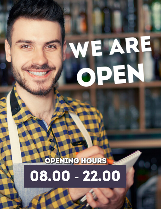 WE ARE OPEN TEMPLATE | PosterMyWall
