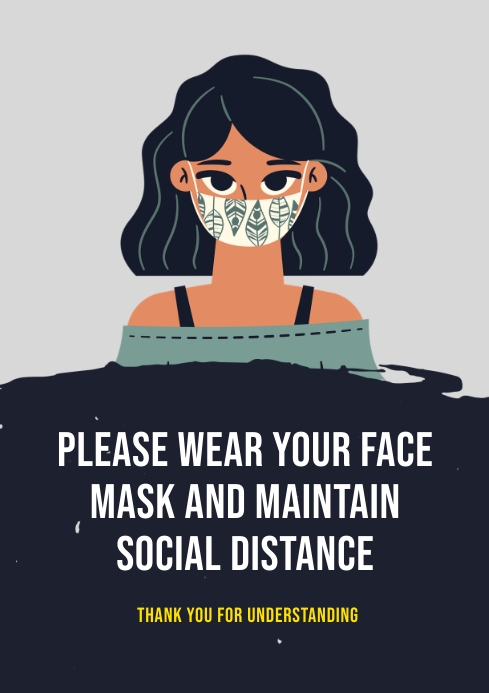 we are open wear mask small business poster Template | PosterMyWall