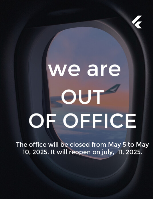 Copy of We Are Out Of Office Company Flyer (us Letter) | PosterMyWall