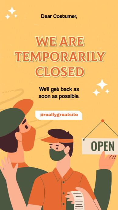 We are temporarily closed Template | PosterMyWall