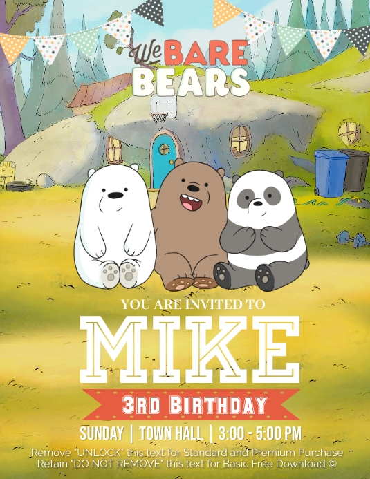 We Bare Bears Template | PosterMyWall