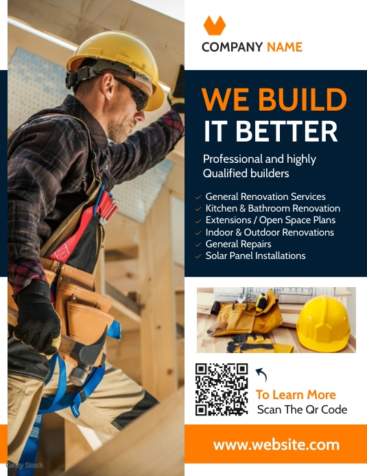 we build it better construction flyer Modelo | PosterMyWall